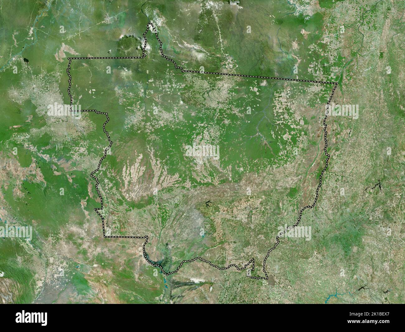 Mato Grosso, state of Brazil. High resolution satellite map Stock Photo ...