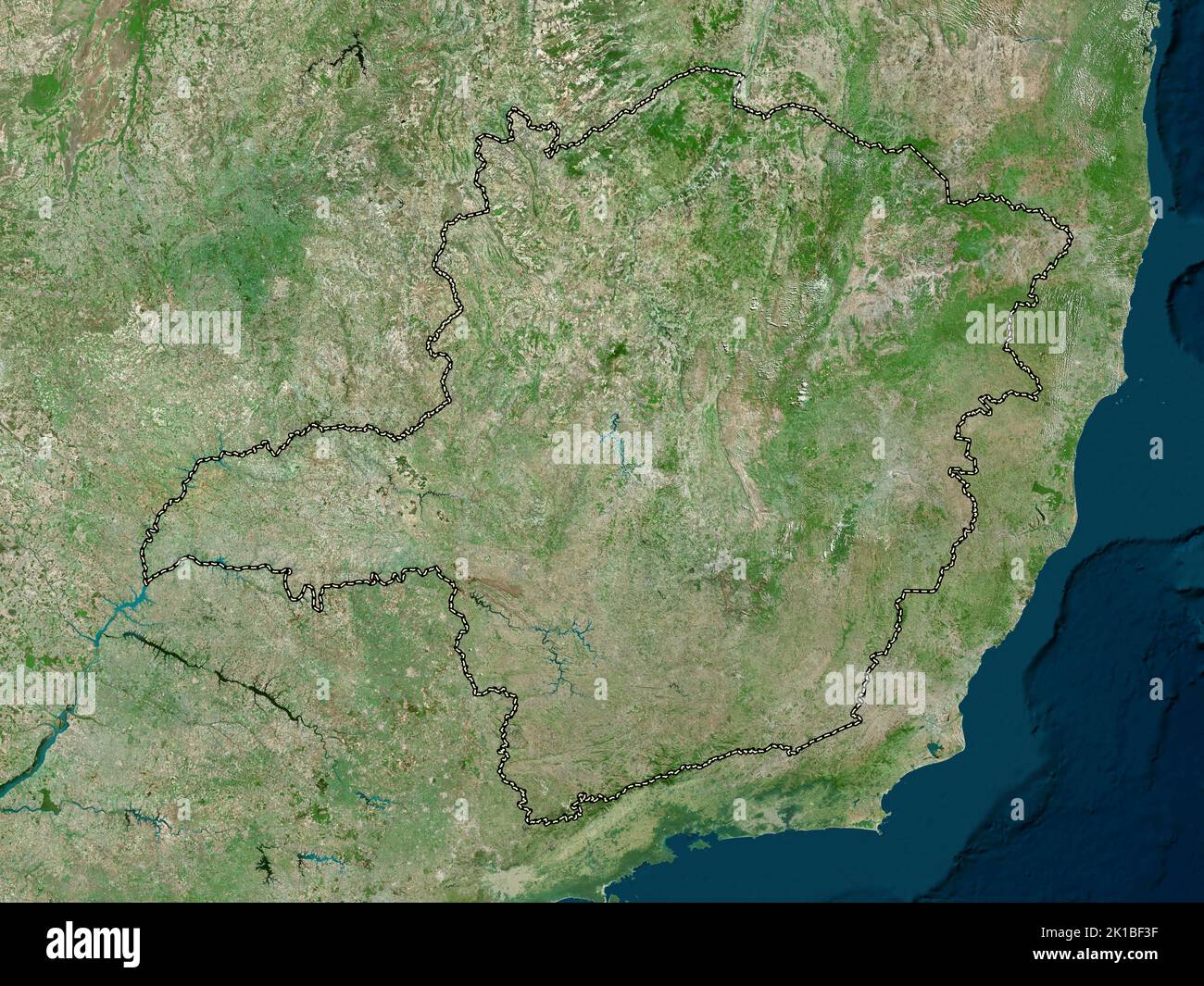 Minas Gerais, state of Brazil. High resolution satellite map Stock ...