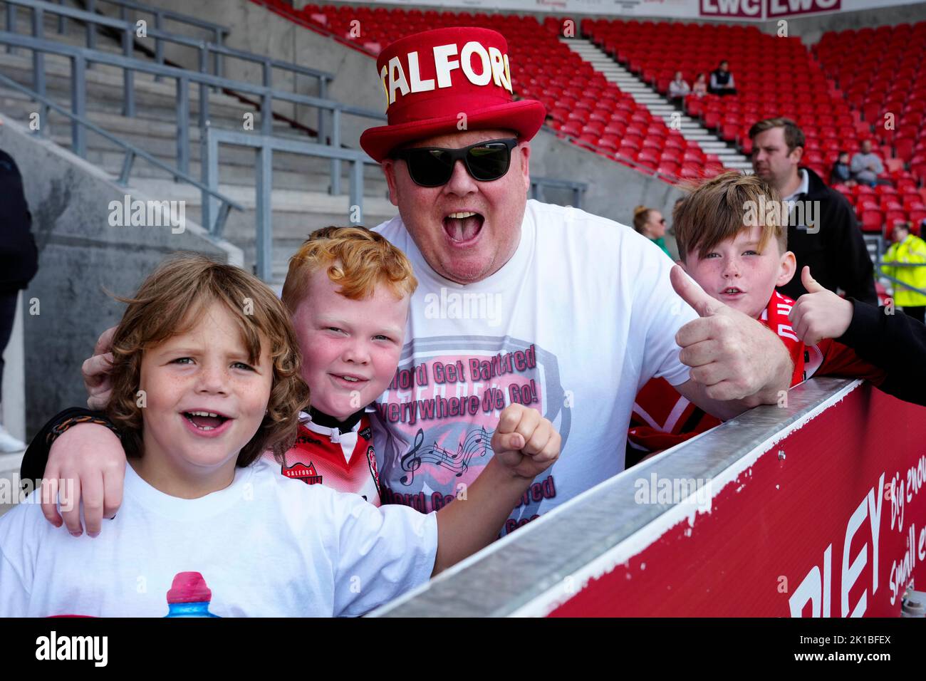 Salford Red Devils fans before the Betfred Super League match St Helens ...