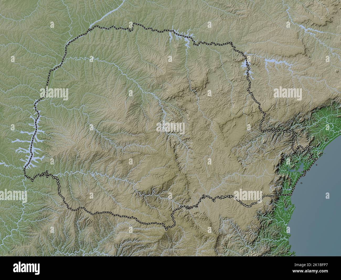 Parana, state of Brazil. Elevation map colored in wiki style with lakes ...