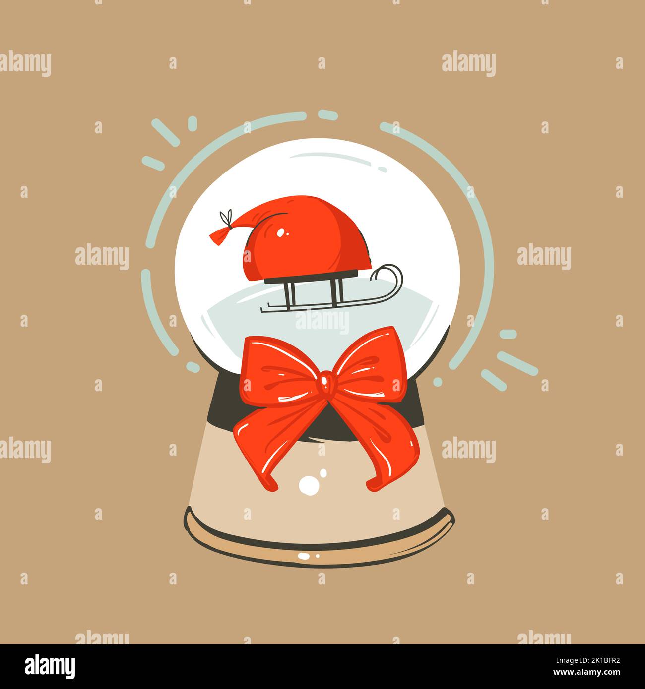 Hand drawn vector abstract fun Merry Christmas and Happy New Year time ...