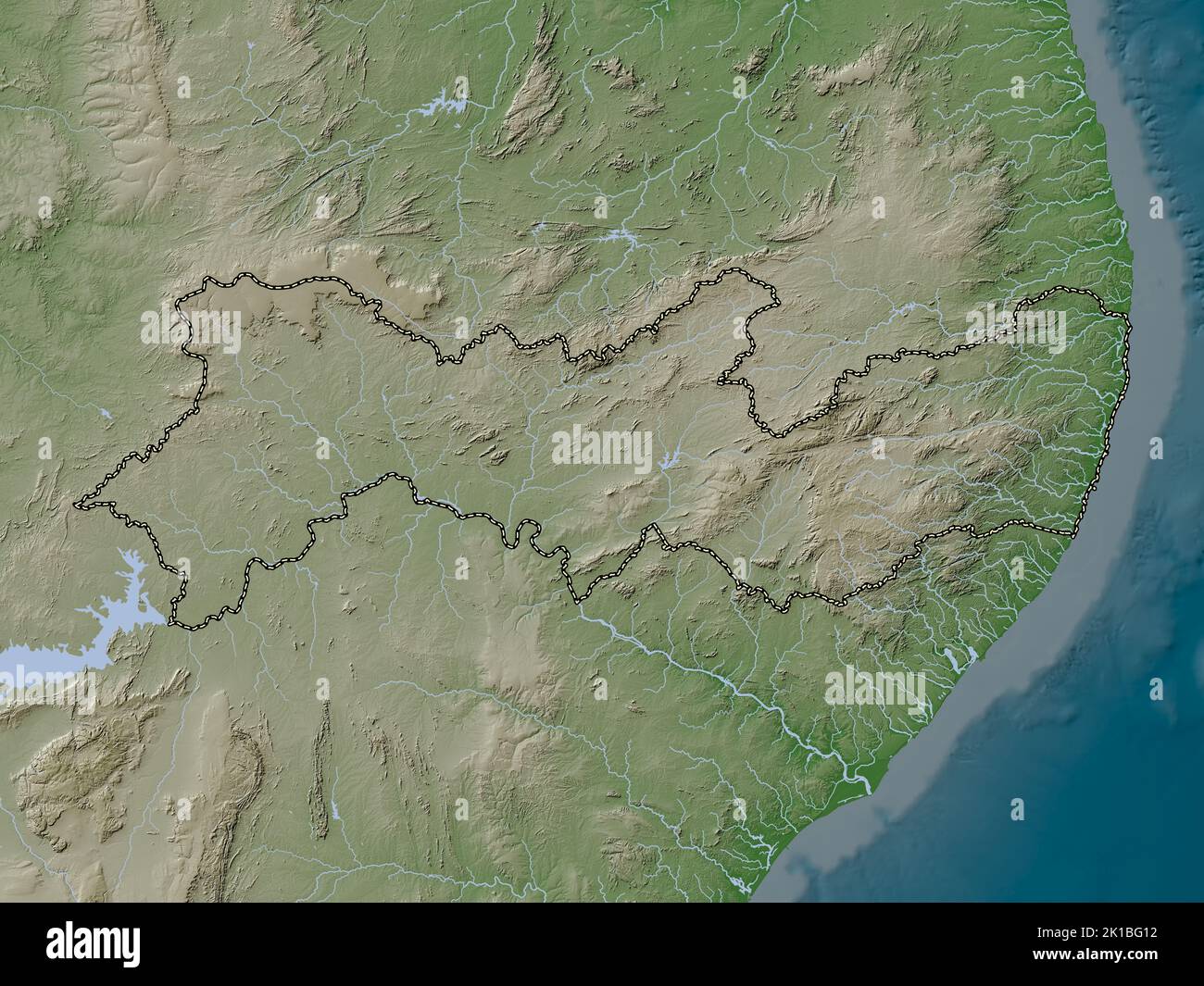 Pernambuco, state of Brazil. Elevation map colored in wiki style with ...