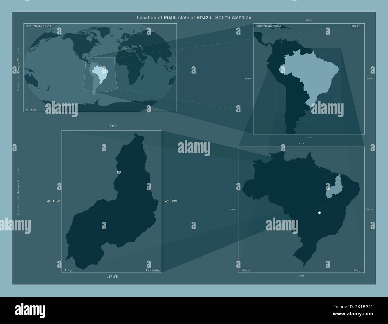 Piaui, state of Brazil. Diagram showing the location of the region on ...