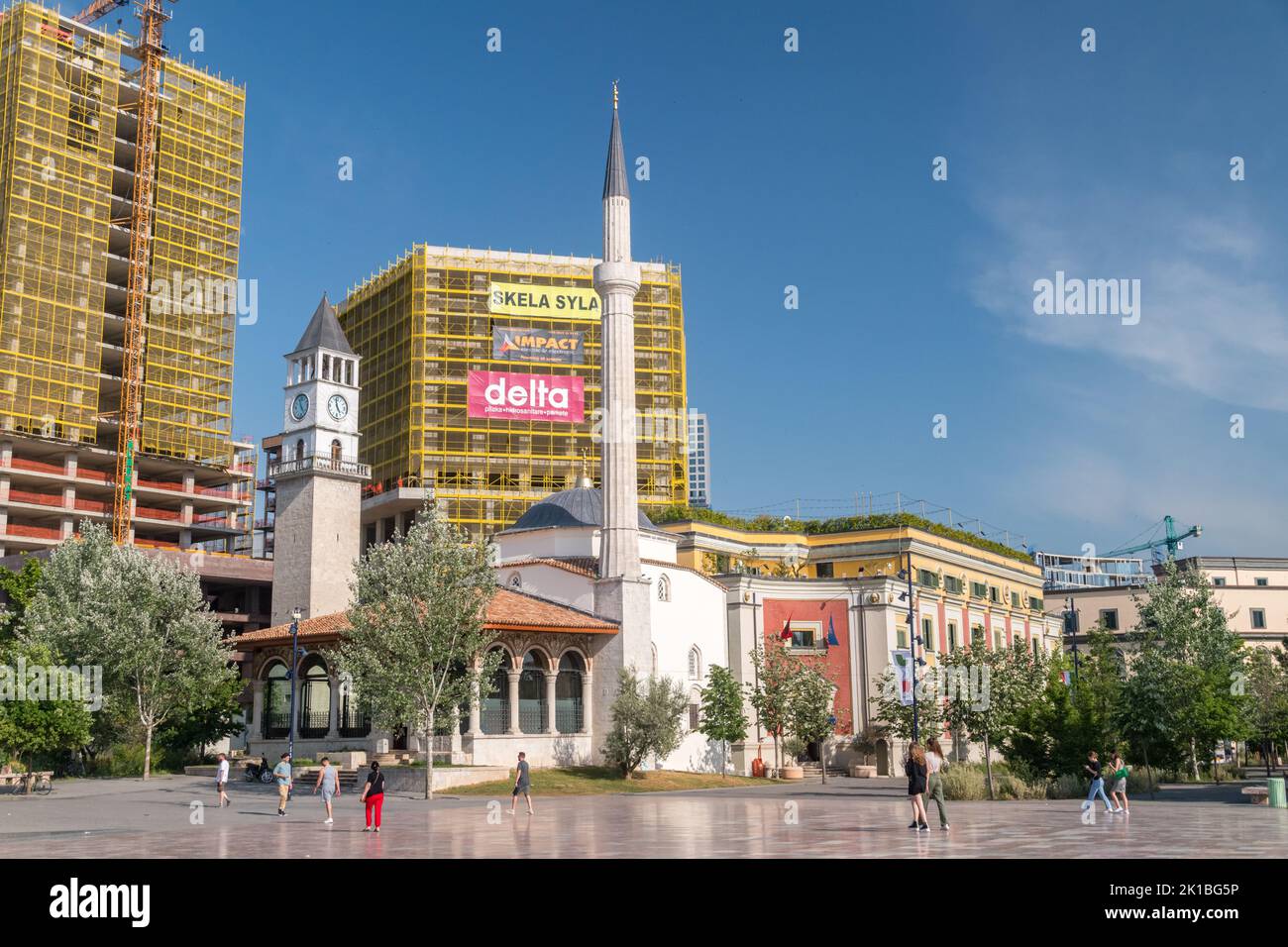 Tirana, Albania - June 4, 2022: The main square of Tirana with Et'hem ...