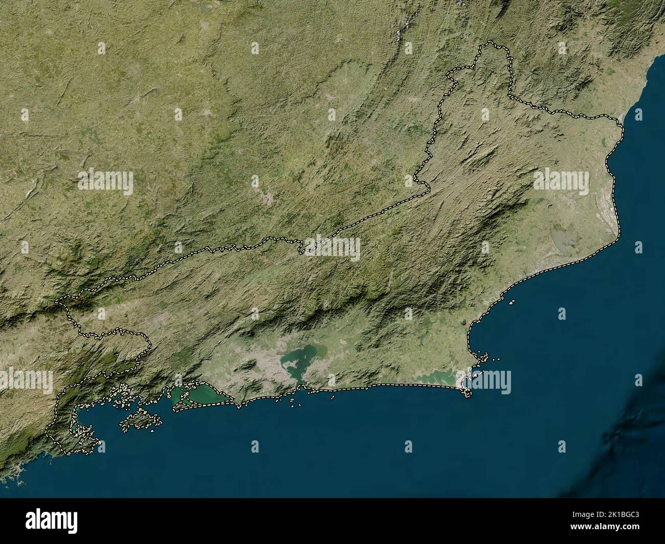 Rio de Janeiro, state of Brazil. Low resolution satellite map Stock ...