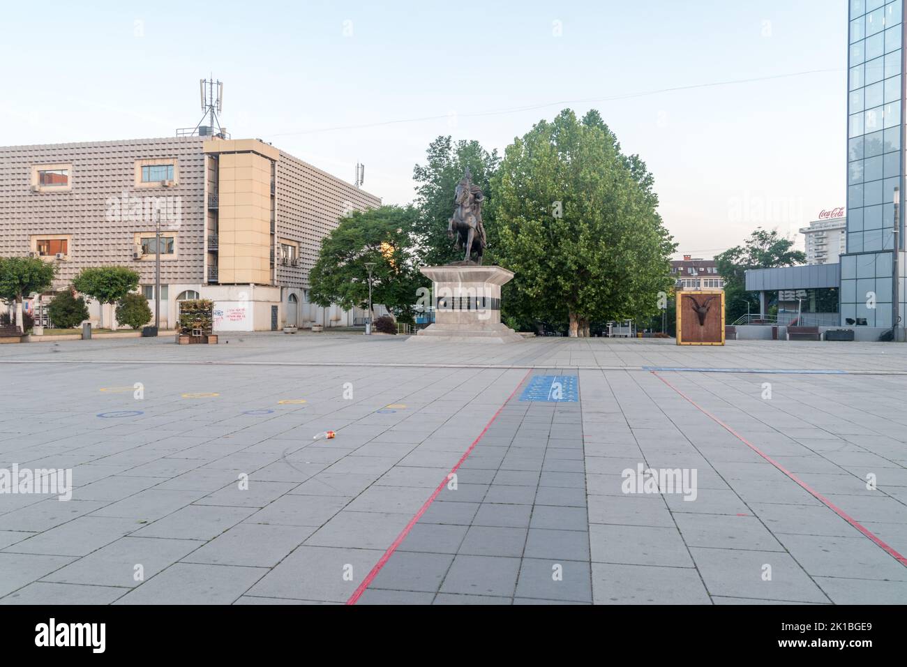 Pristina, Kosovo - June 5, 2022: Skanderbeg Square with military ...