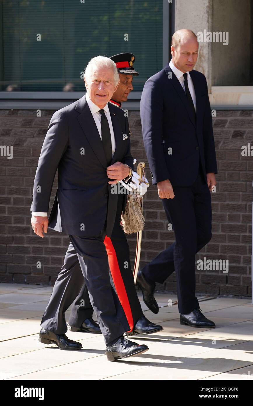 King Charles III and the Prince of Wales depart the Metropolitan Police ...
