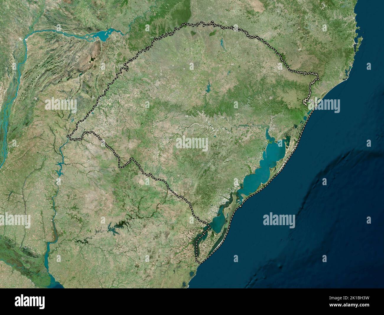 Rio Grande do Sul, state of Brazil. High resolution satellite map Stock ...