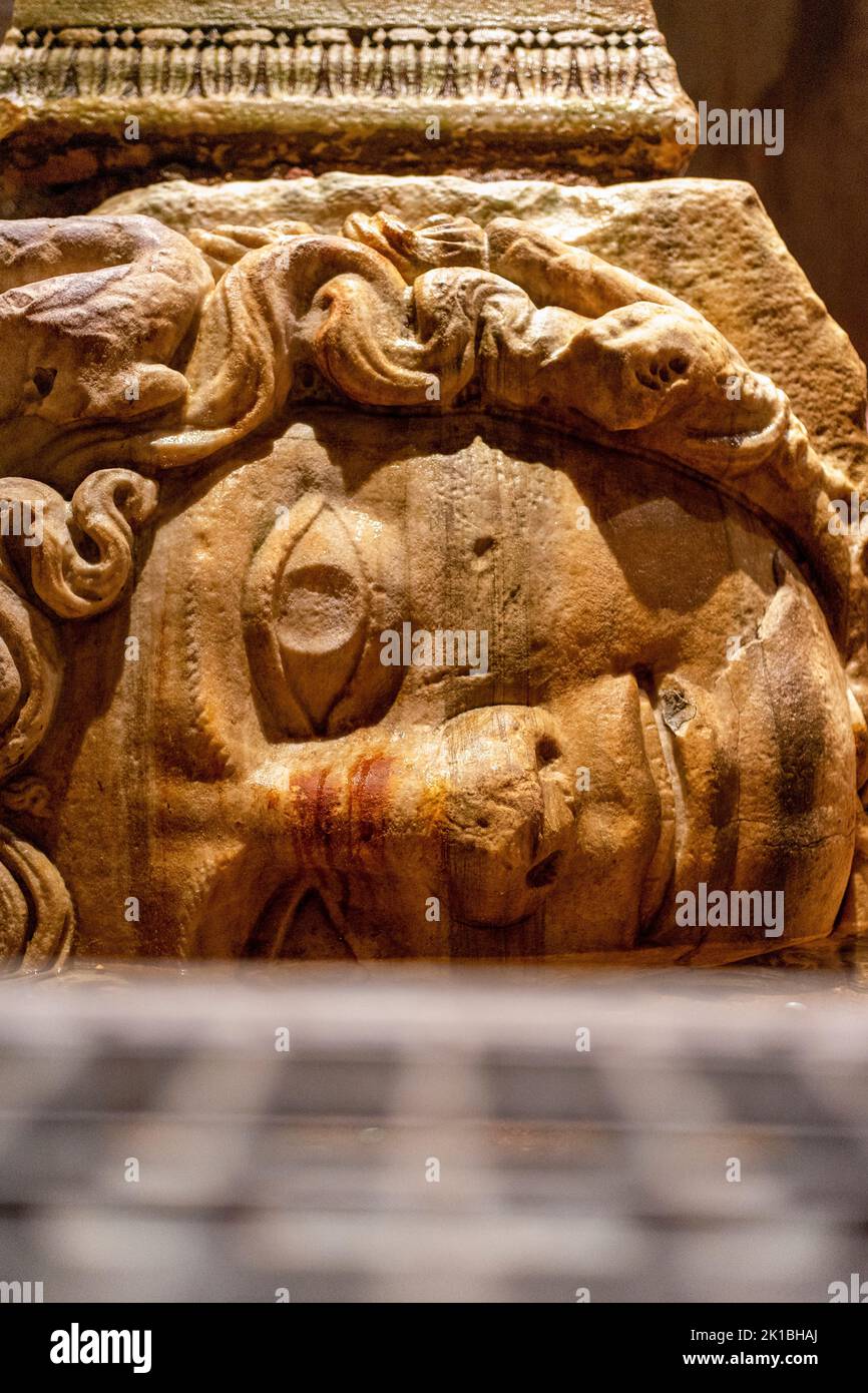 Medusa head in the Basilica Cistern, Istanbul, Turkey Stock Photo - Alamy
