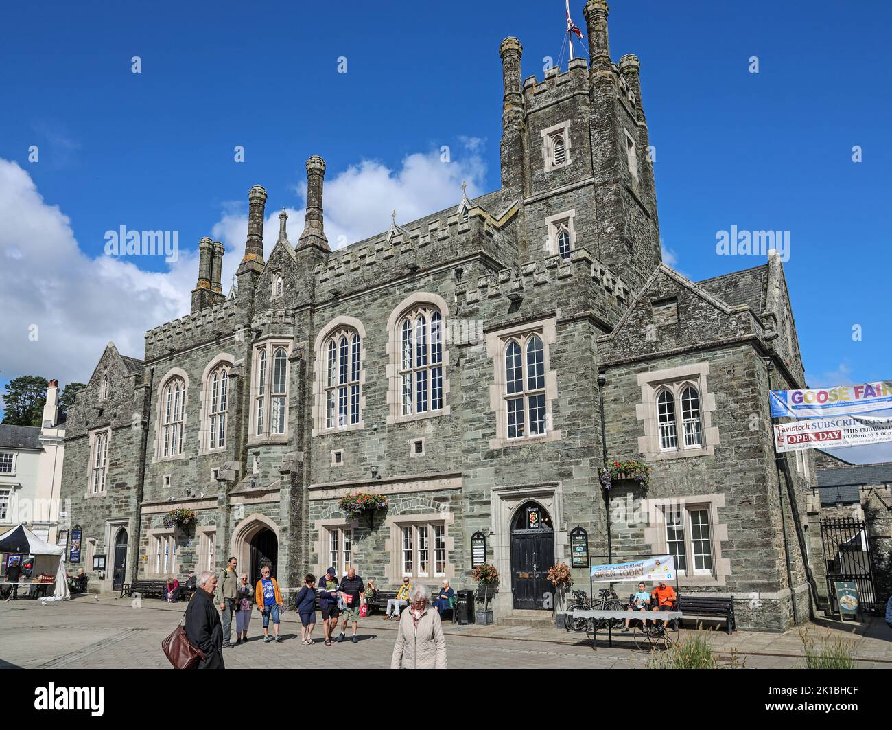 Tavistock Town Hall and archway to the Market, Bedford Square. Designed ...