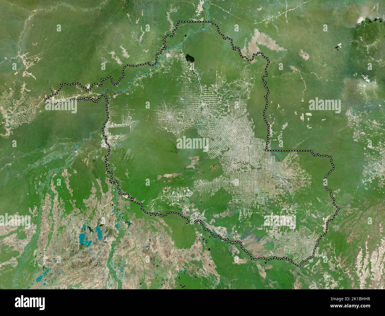 Rondonia, state of Brazil. High resolution satellite map Stock Photo ...