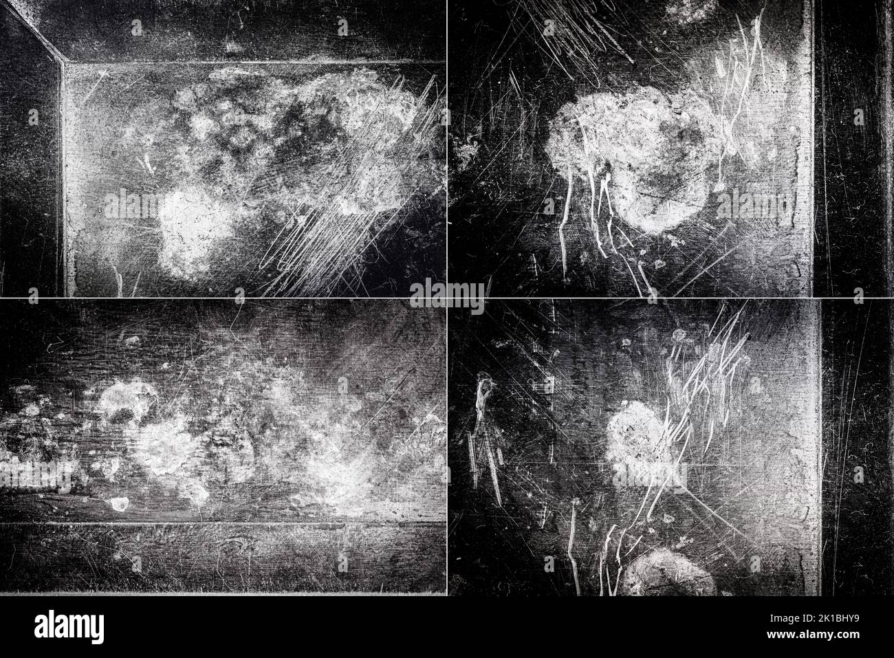 Collection of images with scratched dirty dusty copper plate texture ...