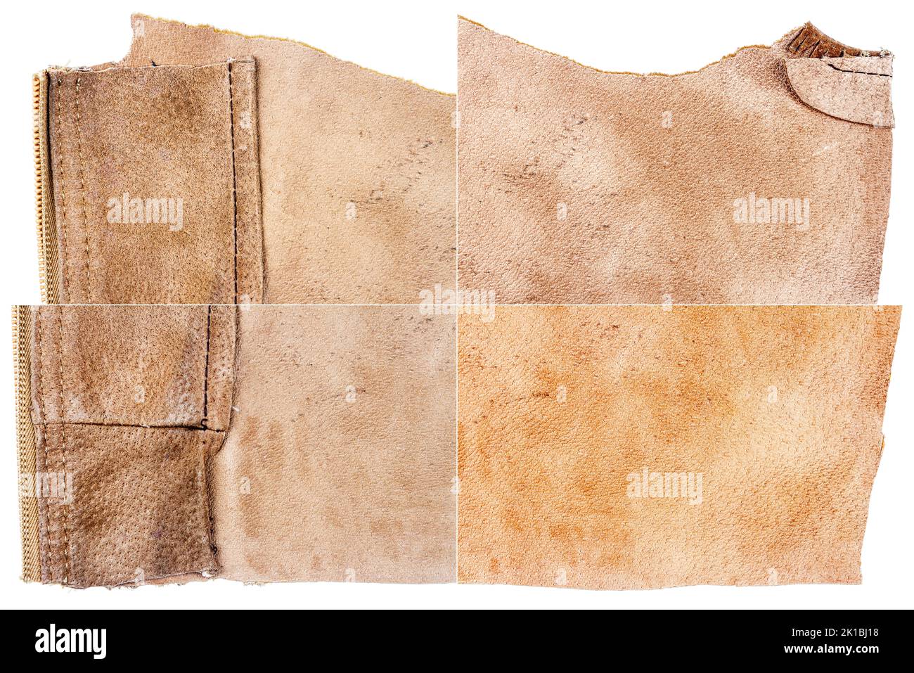 Collection of brown leather textures isolated on white background ...