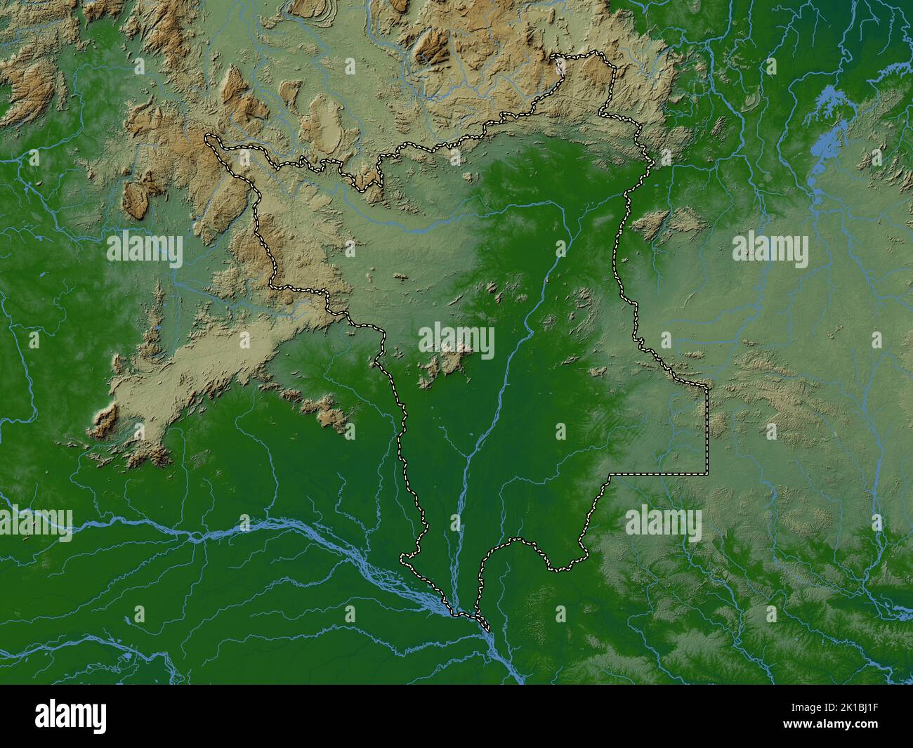 Roraima, state of Brazil. Colored elevation map with lakes and rivers Stock Photo - Alamy