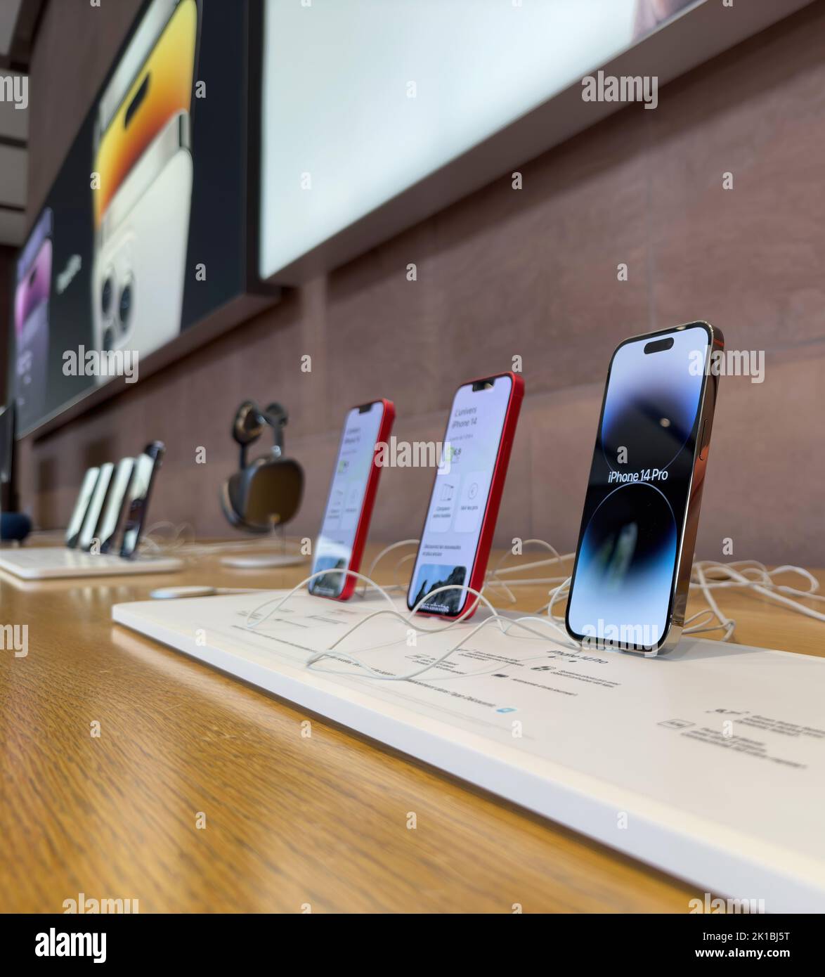 Paris, France - Sep 16, 2022: Square image of whole range of Apple ...