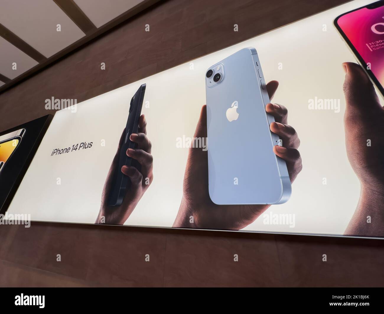 Paris, France - Sep 16, 2022: Large advertising OOh banner board with ...