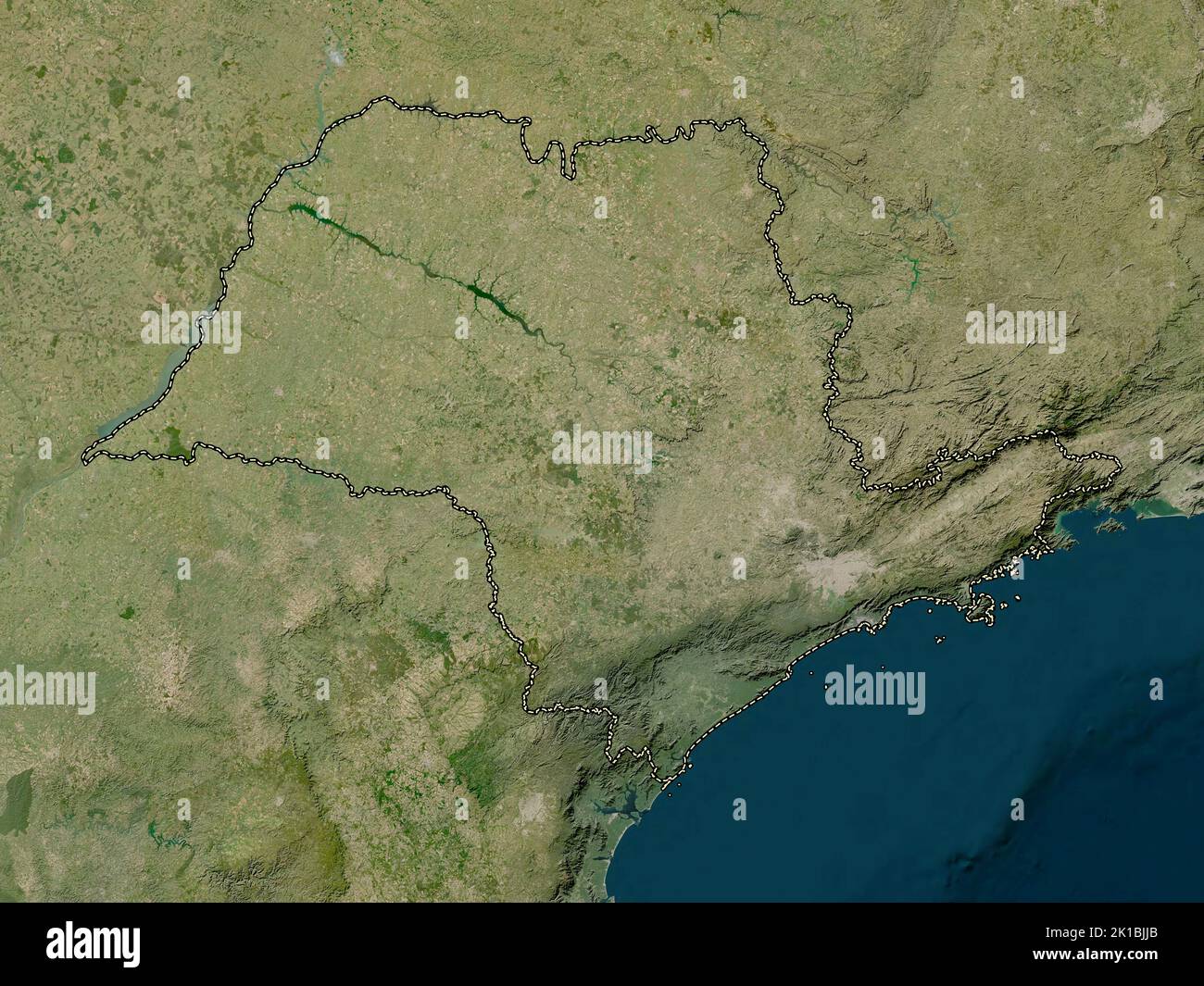 Sao Paulo, state of Brazil. Low resolution satellite map Stock Photo ...