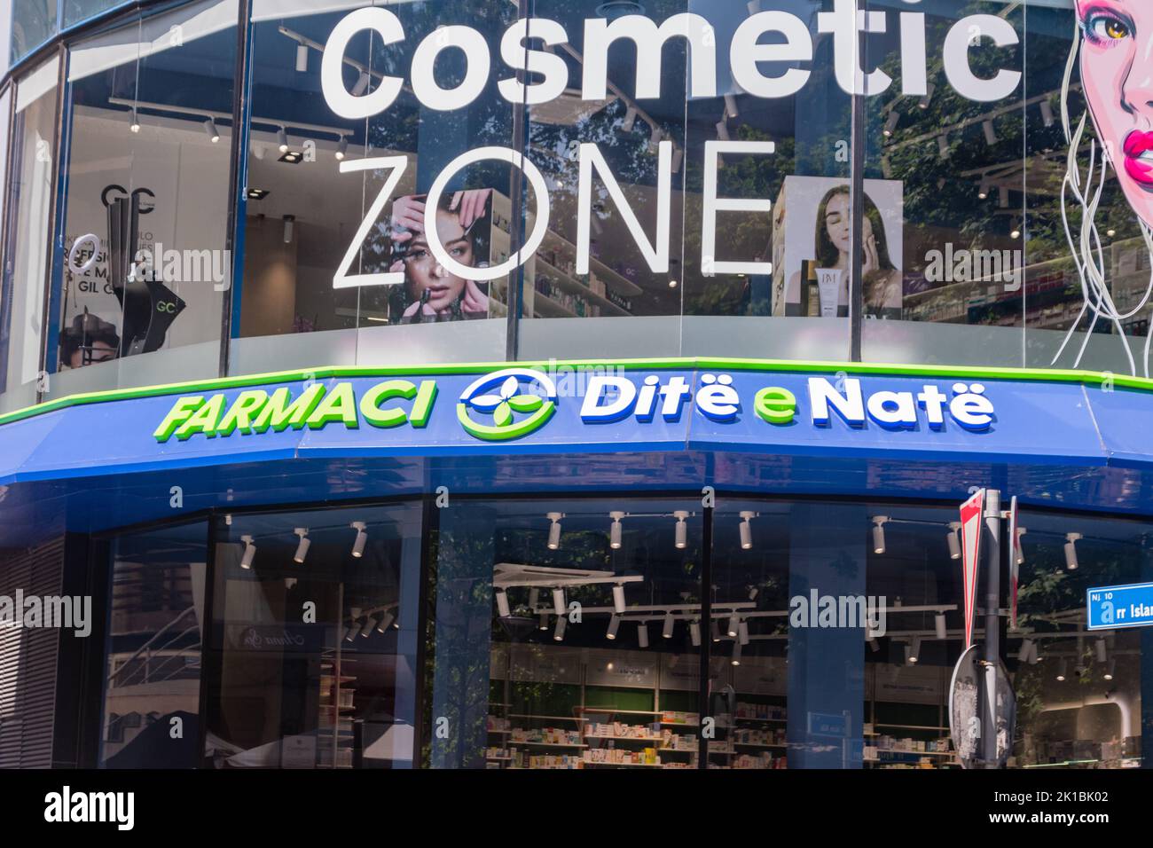 Tirana, Albania - June 4, 2022: Logo and sign of Farmaci Dite e Nate ...