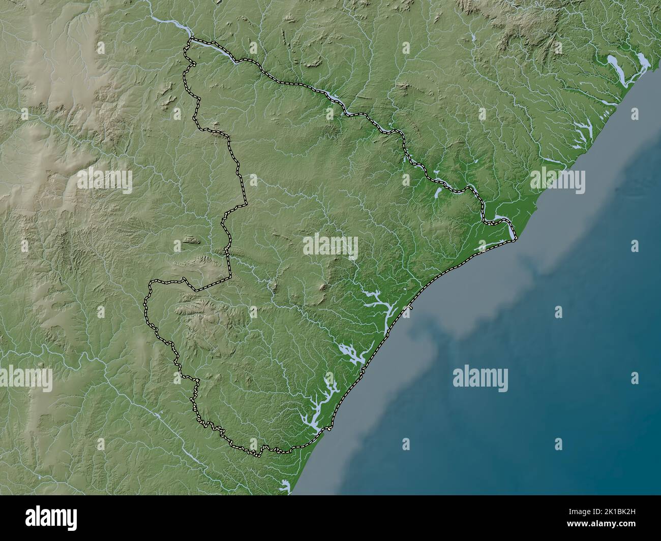 Sergipe, state of Brazil. Elevation map colored in wiki style with ...