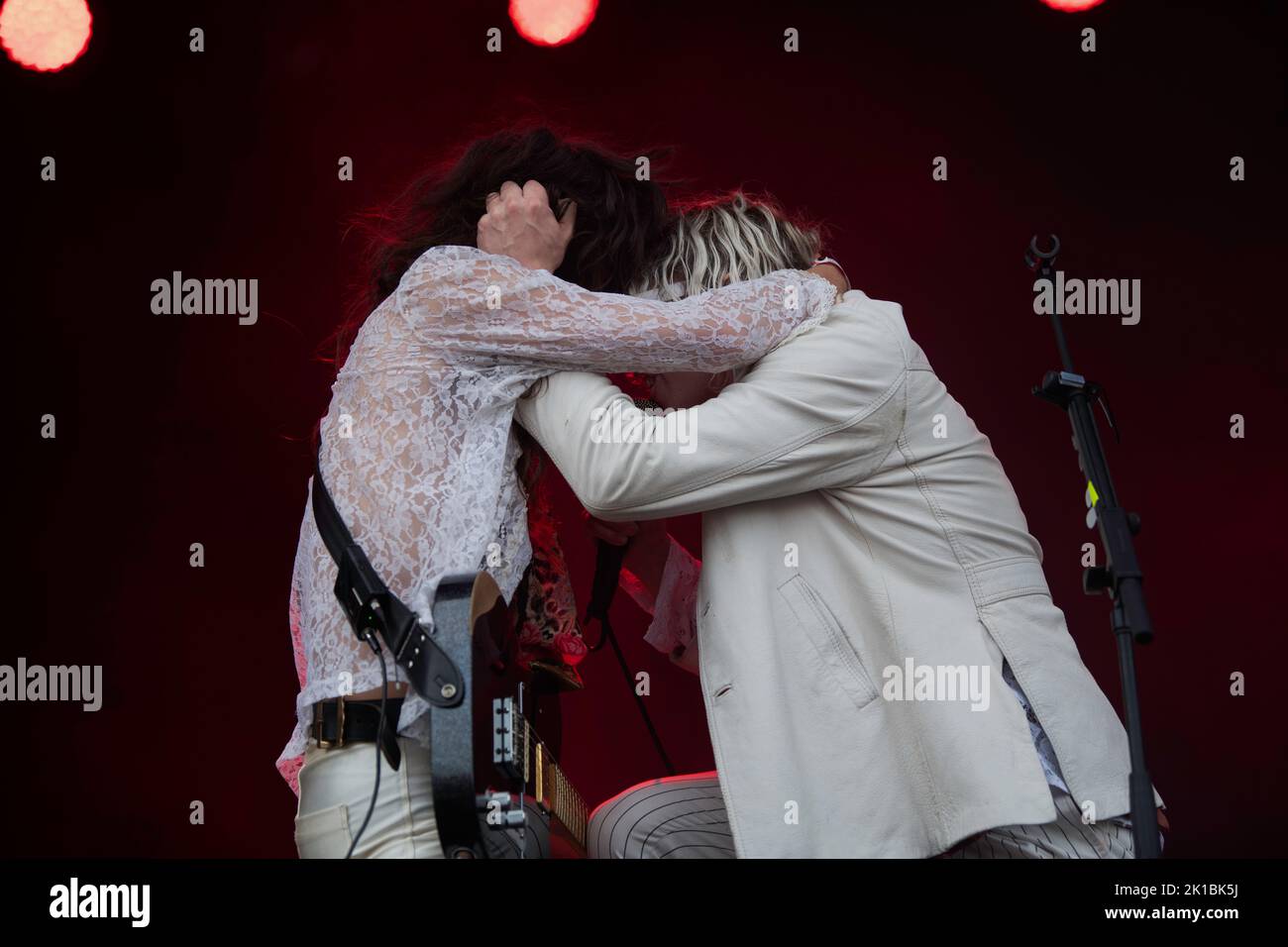 English performer, Barns Courtney, playing with his band at the ...