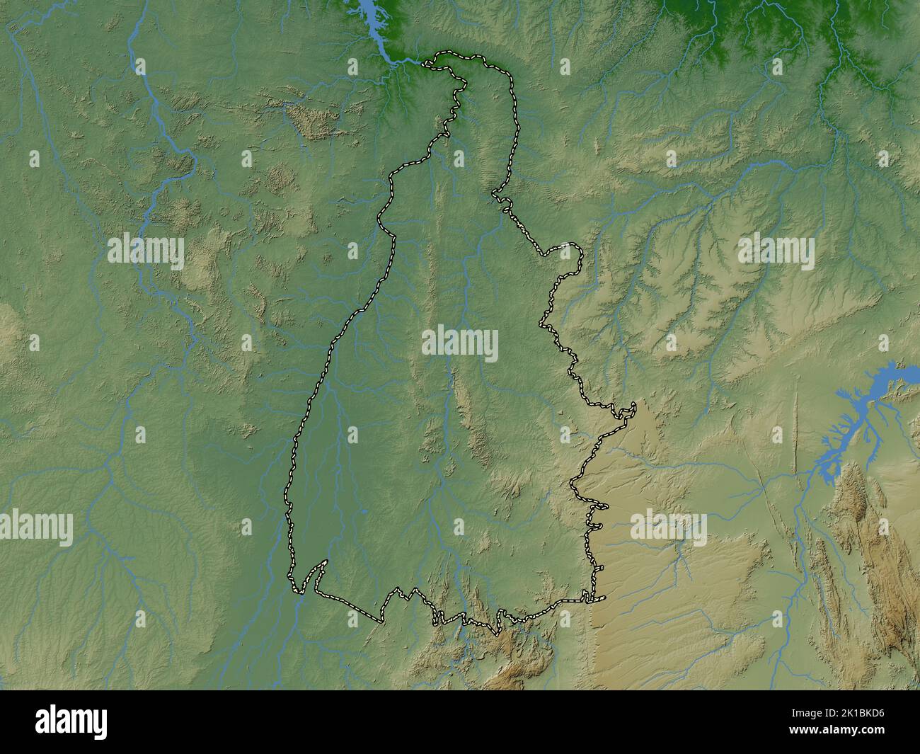 Tocantins, state of Brazil. Colored elevation map with lakes and rivers Stock Photo - Alamy