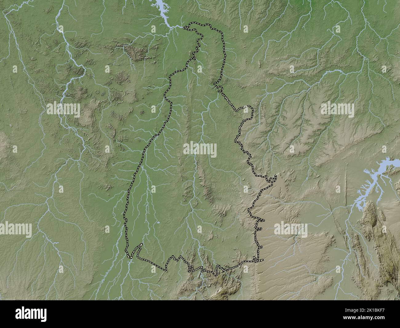 Tocantins, state of Brazil. Elevation map colored in wiki style with ...