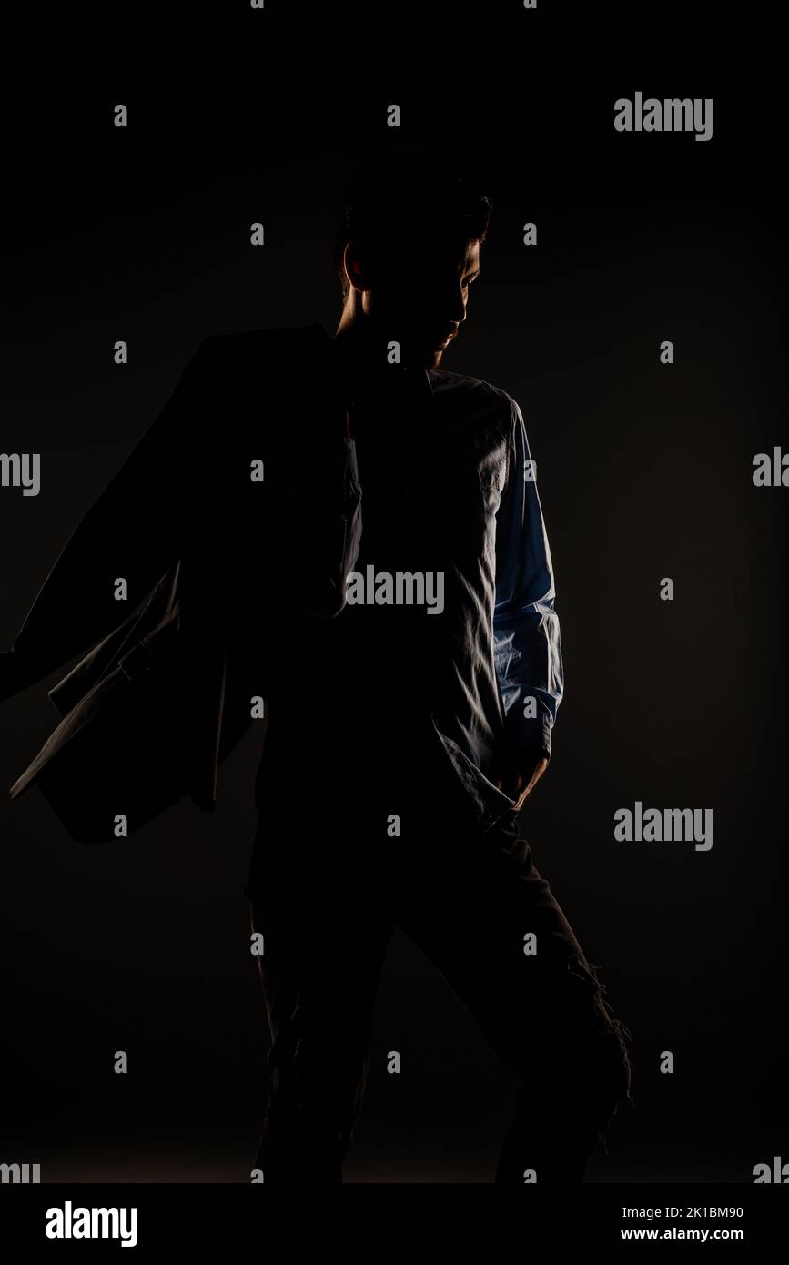 Tall dark handsome male model hi-res stock photography and images - Alamy