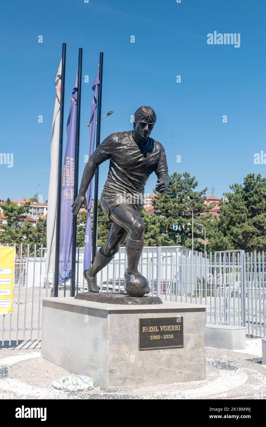 Pristina, Kosovo - June 5, 2022: Statue of Fadil Avdullah Vokrri. Fadil ...