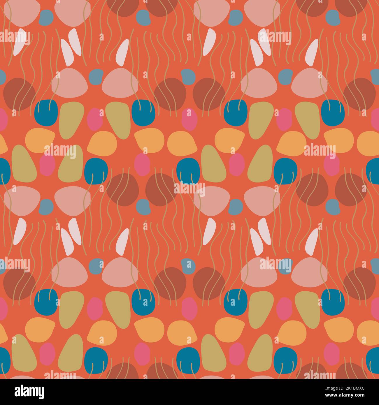 Abstract trendy seamless patterns set with hand drawn colorful shapes ...