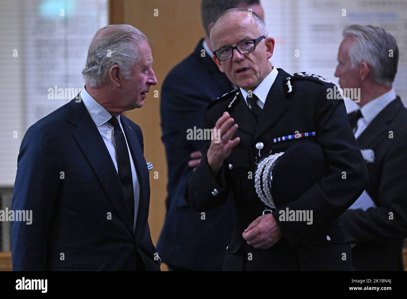 King Charles III speaks with Metropolitan Police Commissioner Mark ...