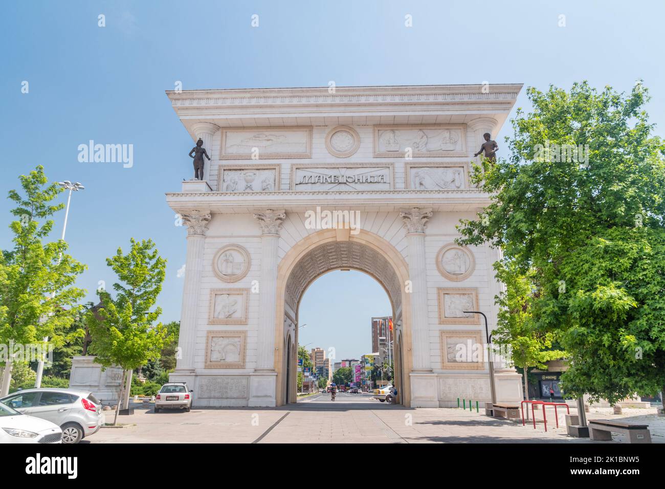 Skopje, North Macedonia - June 5, 2022: Porta Macedonia (Triumphal Gate ...
