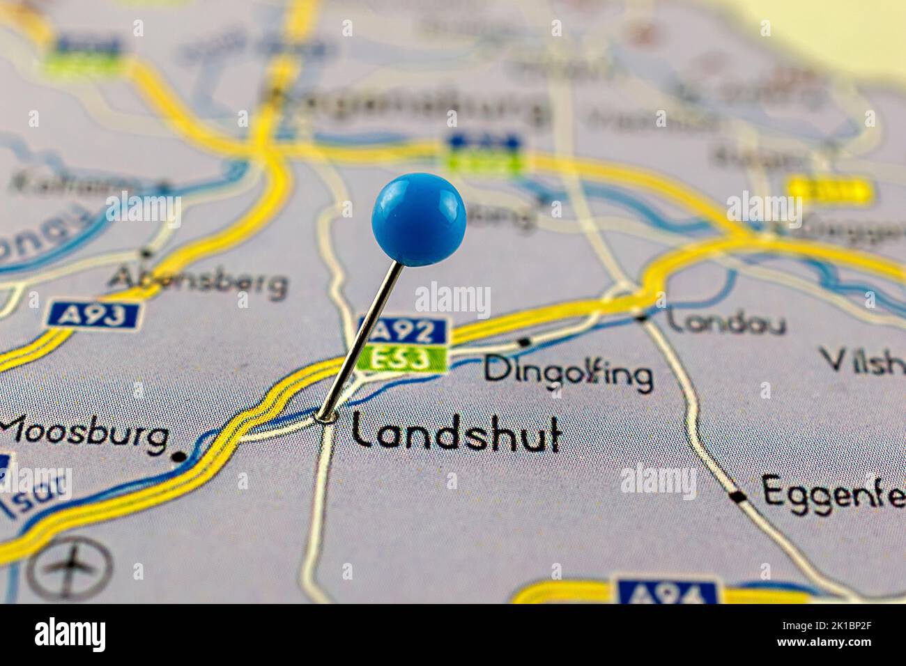 Friedrichshafen map. Close up of Friedrichshafen map with red pin. Map ...