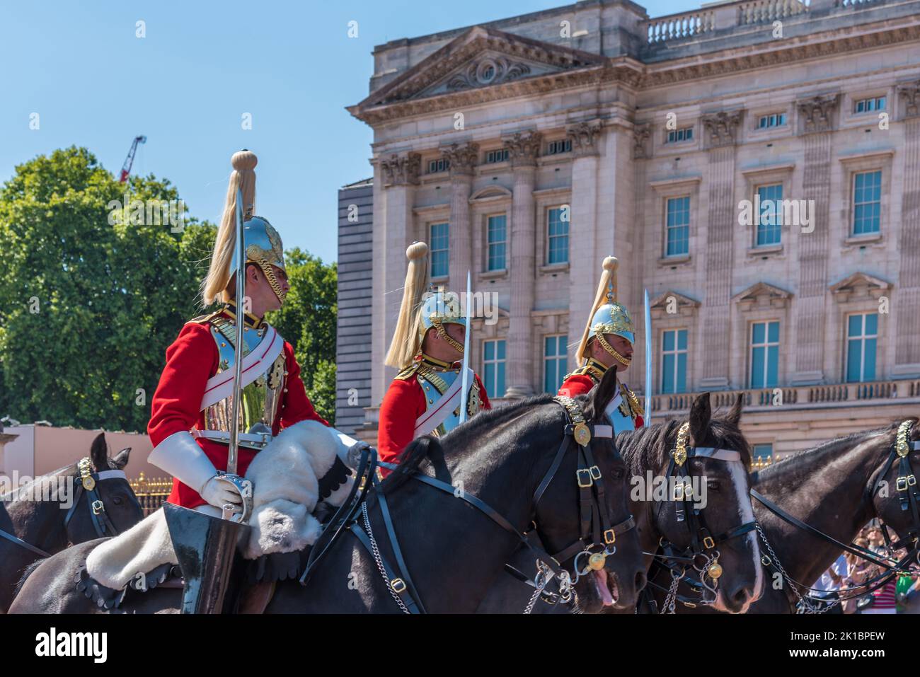 United Kingdom, London - July 29, 2022: Soldiers on horseback at ...