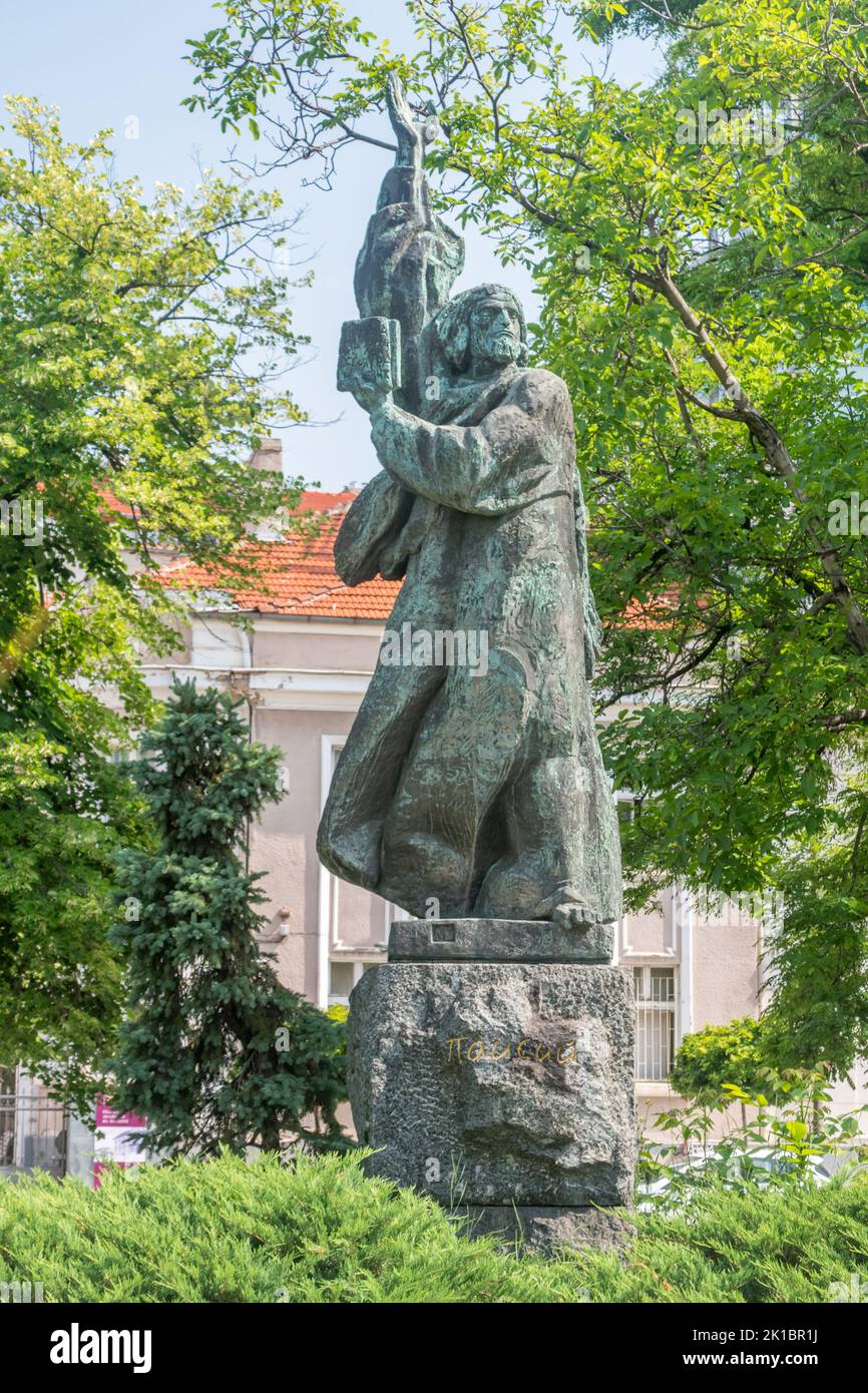 Sofia, Bulgaria - June 6, 2022: Monument to Saint Paisius of Hilendar ...