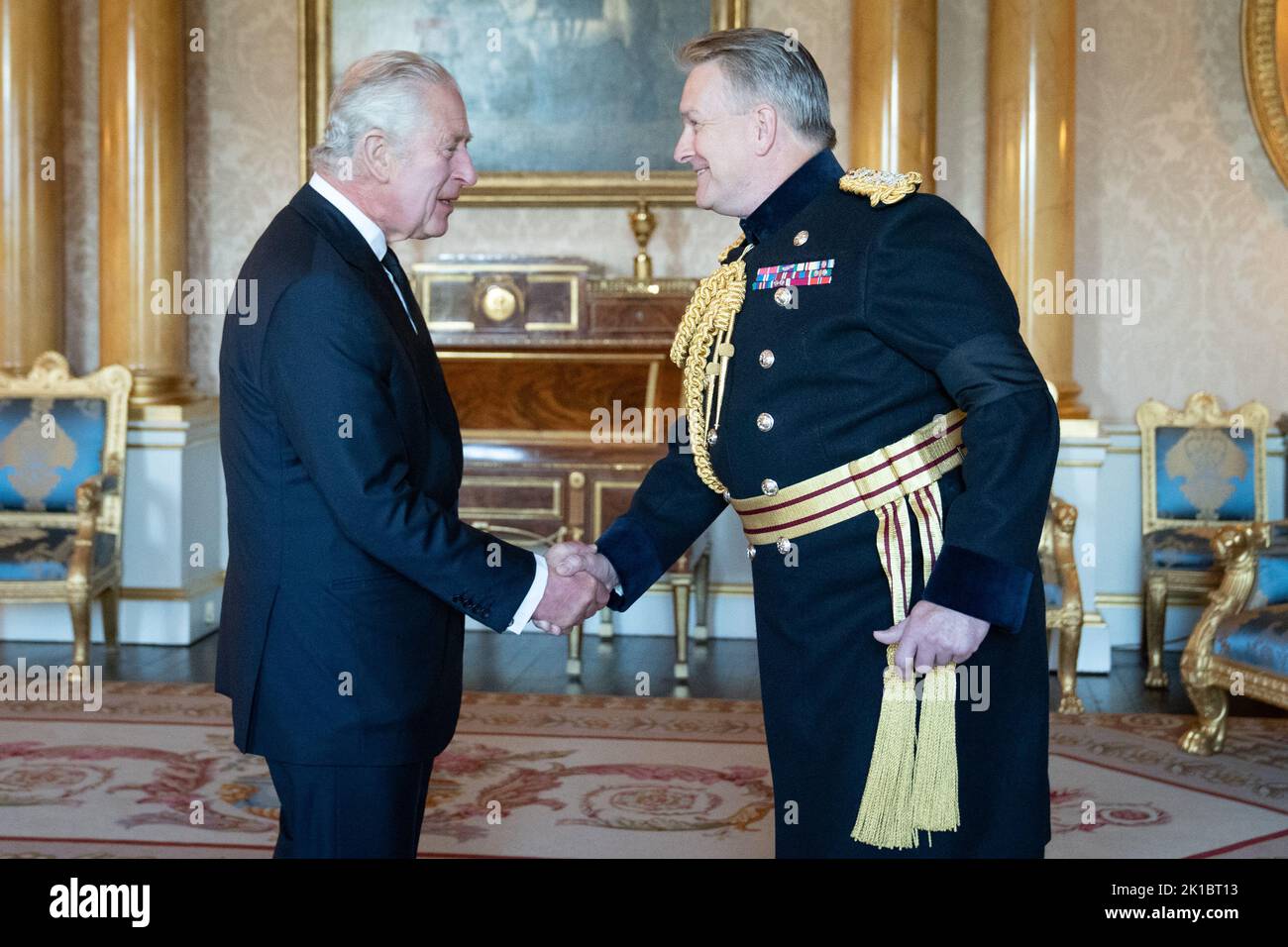 King Charles III greets General Sir James Hockenhull, Commander of ...
