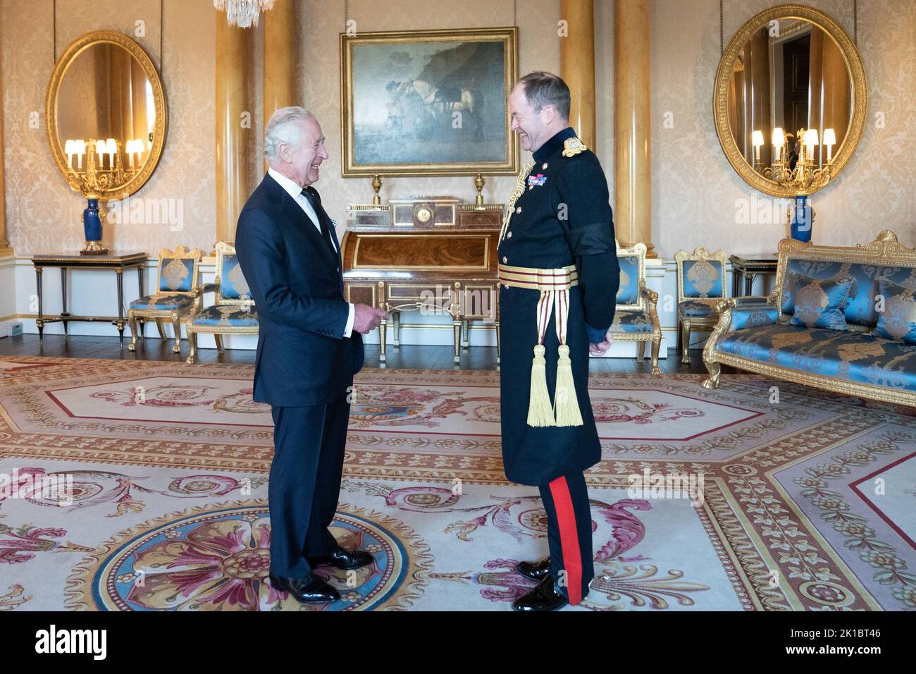 King Charles III greets General Sir Patrick Sanders, Chief of the ...