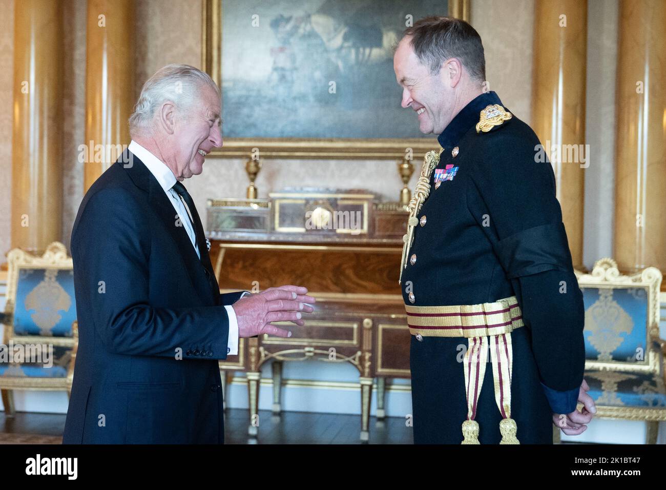 King Charles III greets General Sir Patrick Sanders, Chief of the ...
