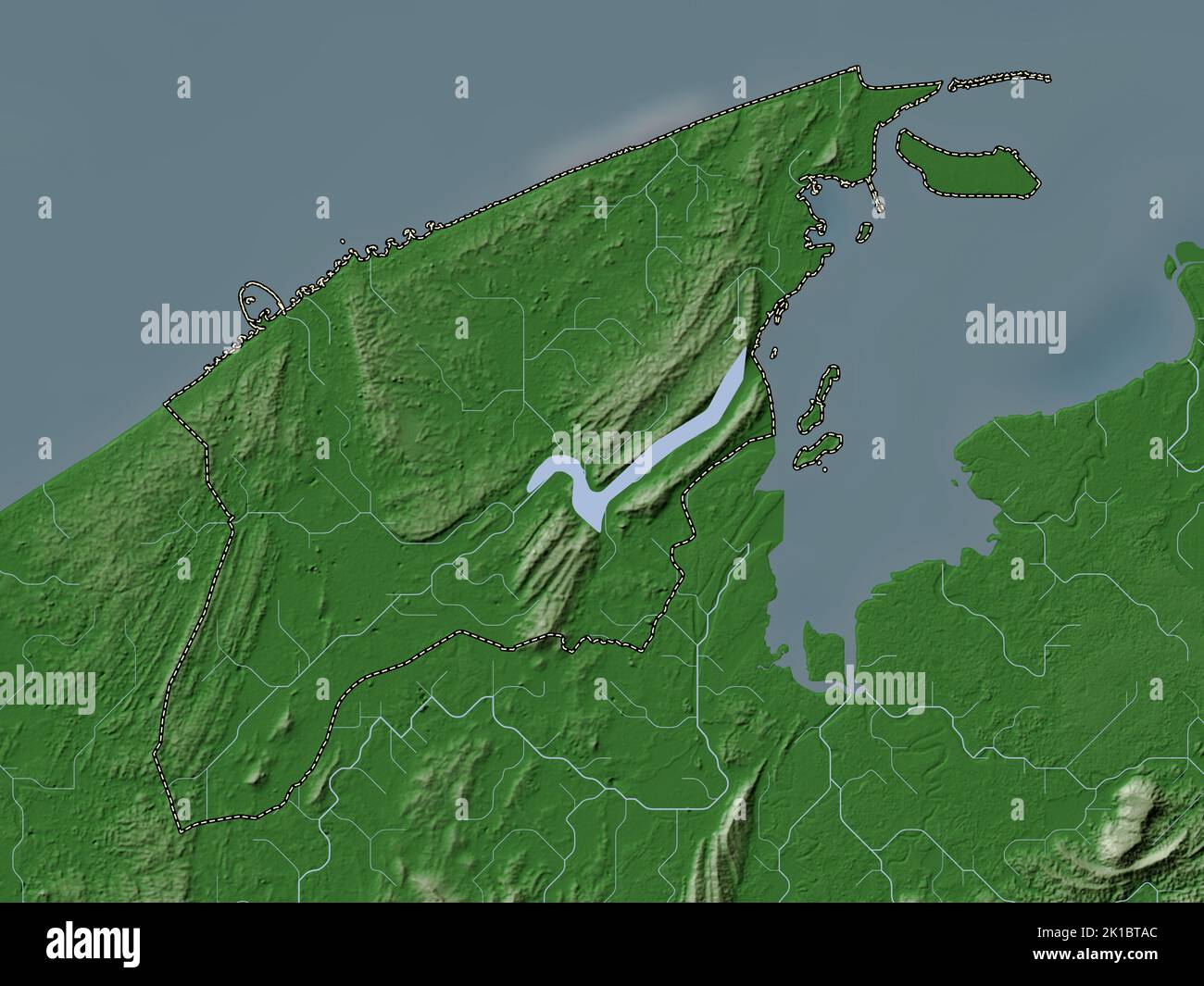 Brunei and Muara, district of Brunei. Elevation map colored in wiki ...