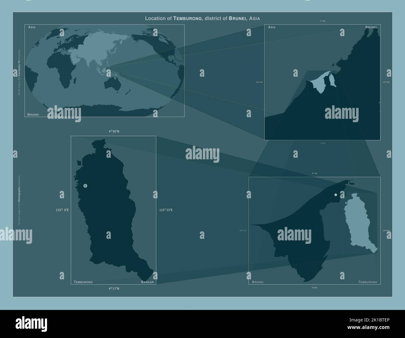 Temburong, district of Brunei. Diagram showing the location of the ...