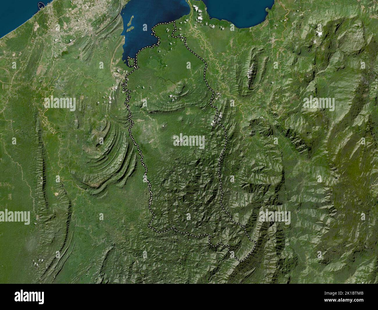 Temburong, district of Brunei. Low resolution satellite map Stock Photo ...