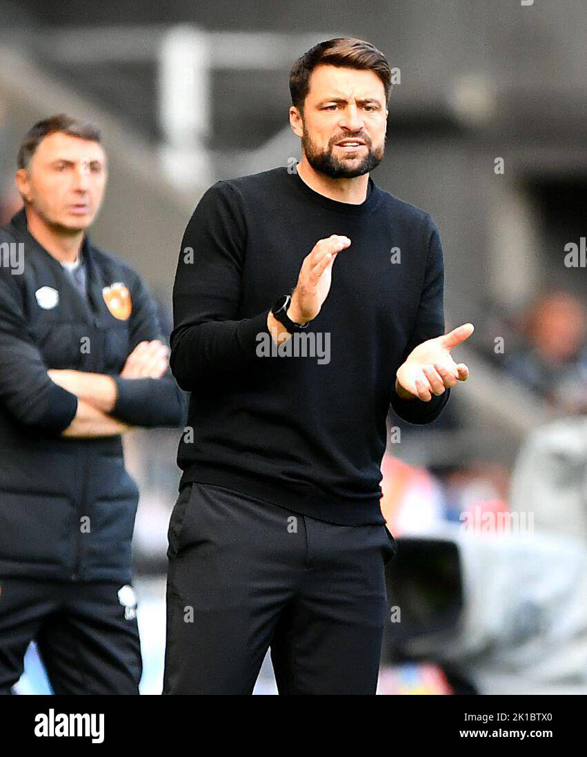 Swansea City manager Russell Martin during the Sky Bet Championship ...