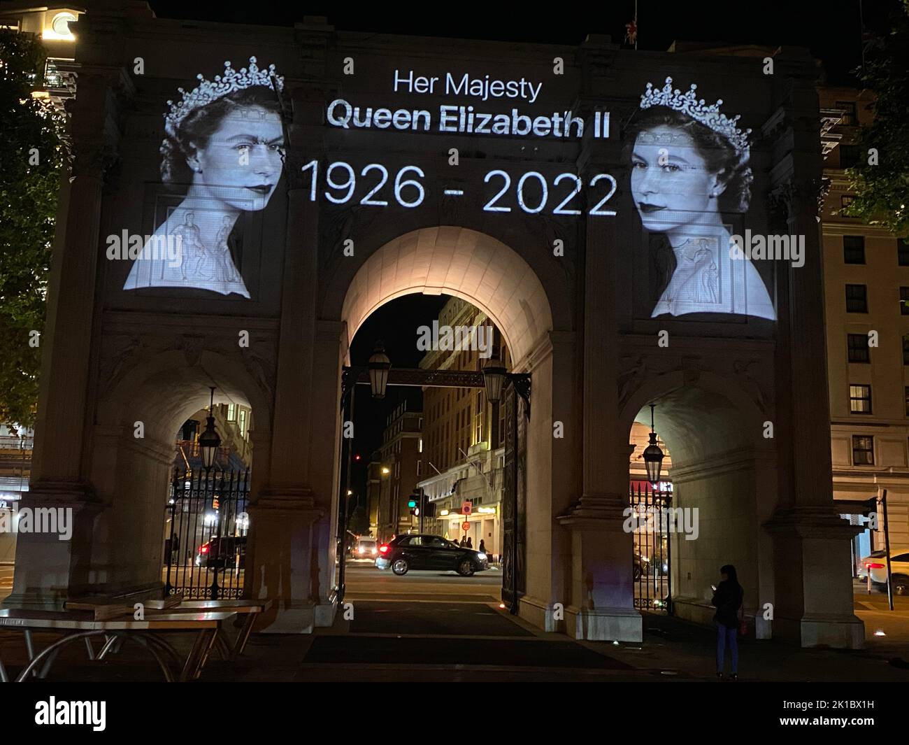Projections of queen elizabeth the second hi-res stock photography and ...