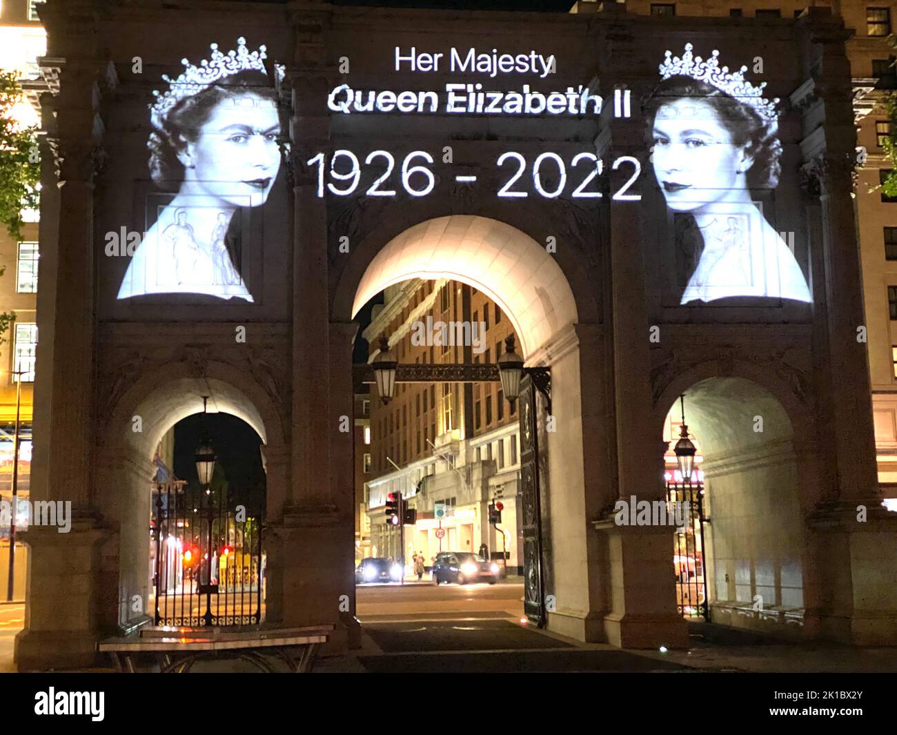 Projections of queen elizabeth the second hi-res stock photography and ...