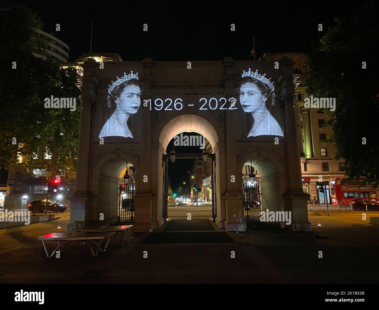 Projections of queen elizabeth the second hi-res stock photography and ...