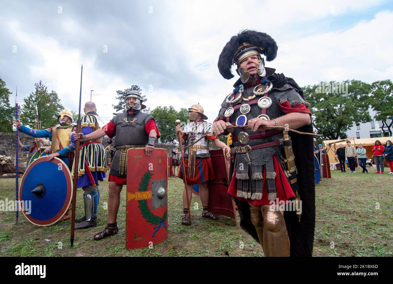 Trier, Germany. 17th Sep, 2022. Legionary reenactors of the 1st Roman ...