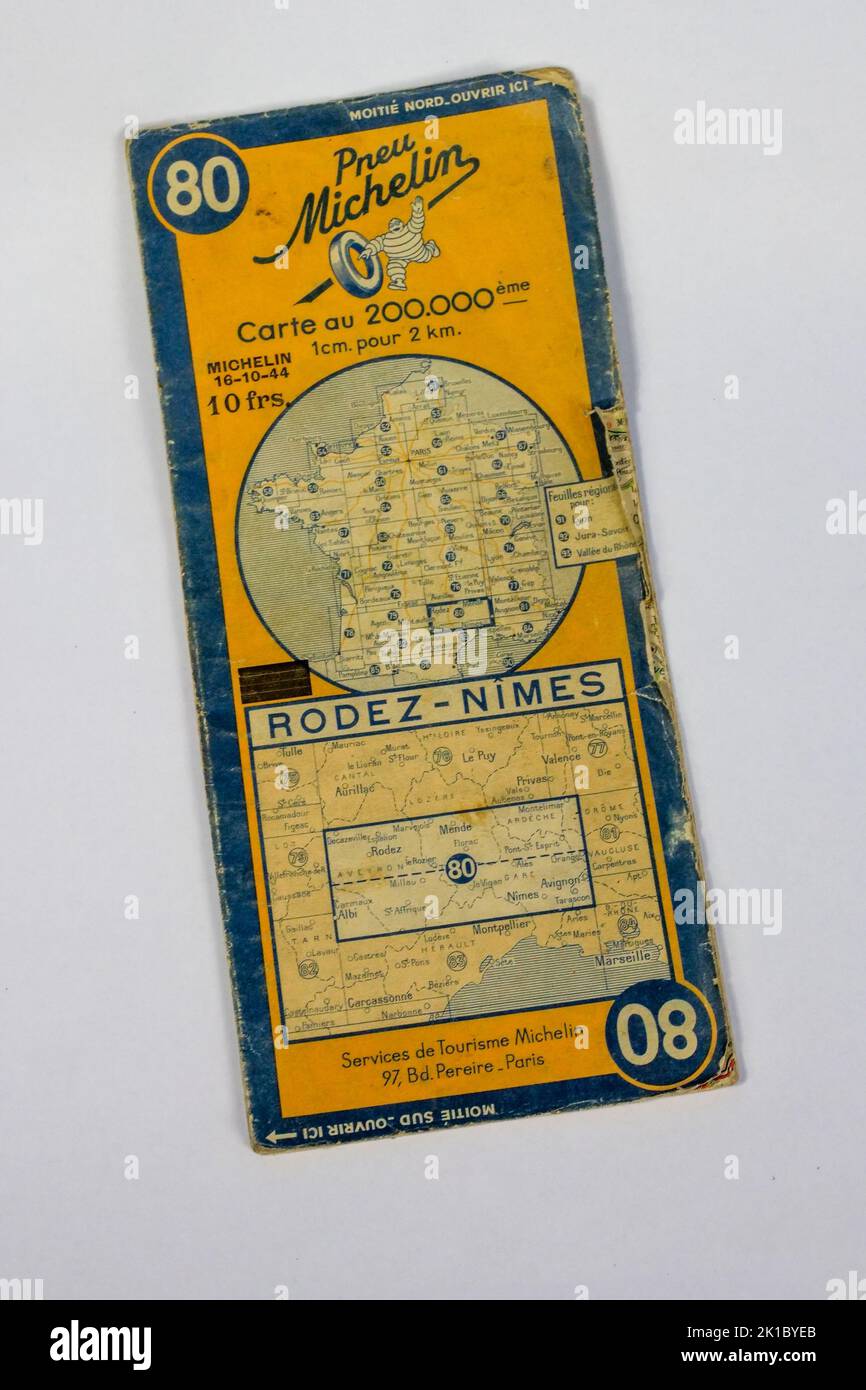 Vintage michelin road map hi-res stock photography and images - Alamy