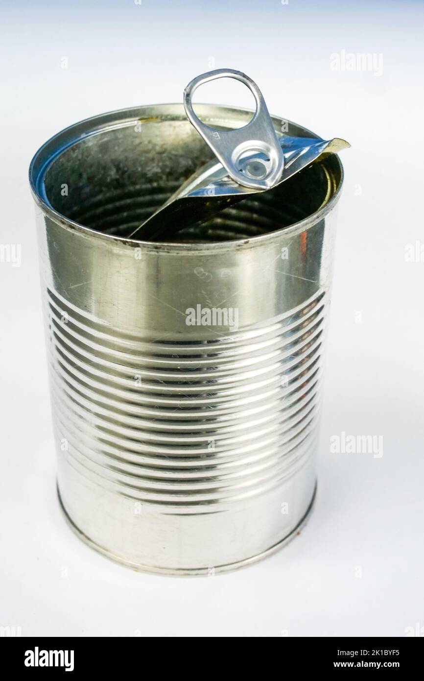 Tin box displayed on a background, Studio photography, France Stock ...