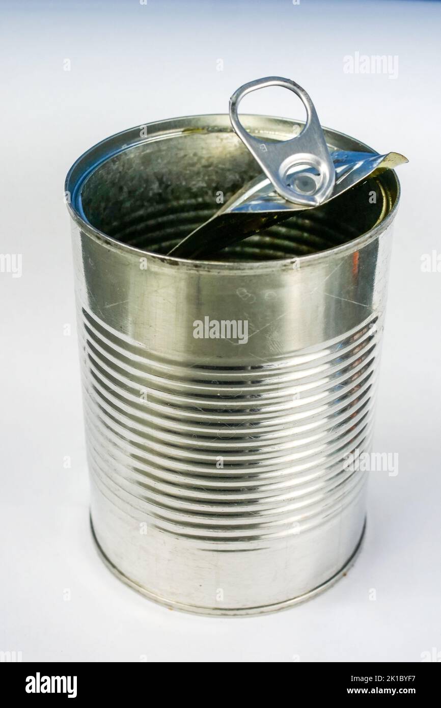 Tin box displayed on a background, Studio photography, France Stock ...