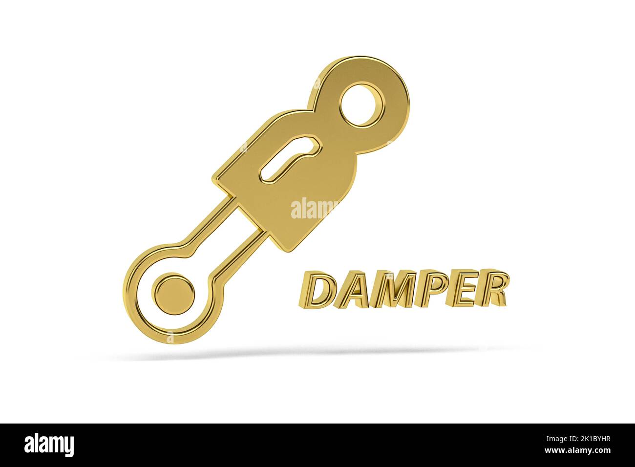 Golden 3d damper icon isolated on white background - 3d render Stock ...