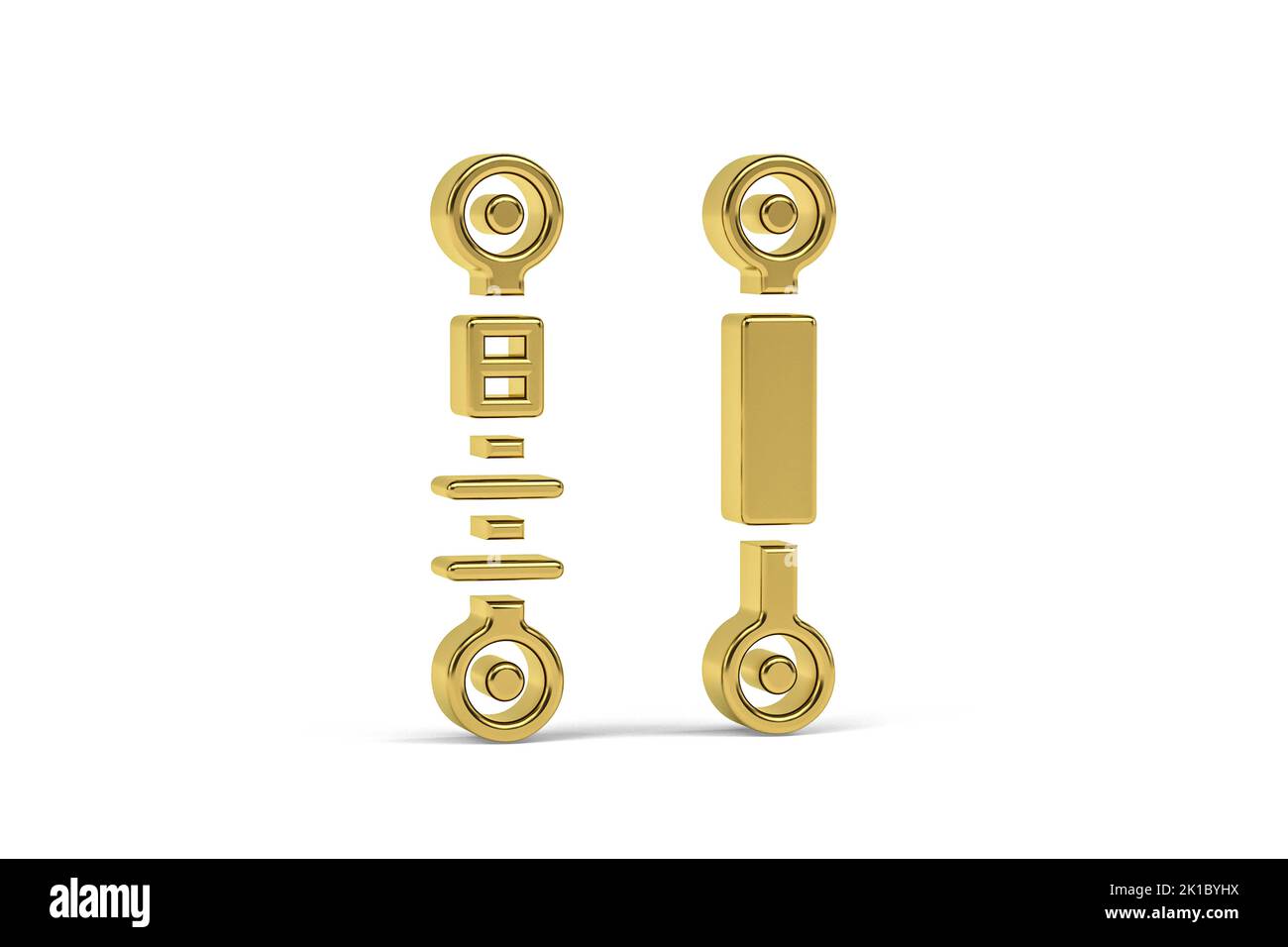 Golden 3d damper icon isolated on white background - 3d render Stock ...